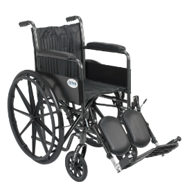 DRI SSP218FA-ELR Silver Sport 18" Wheelchair Fixed Arm Elevated Leg ...