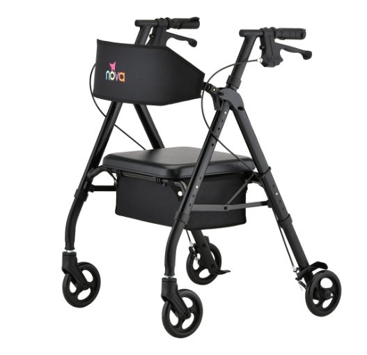 NOVA 4256BK Rollator STAR 6 BLACK | Valley Medical Supply